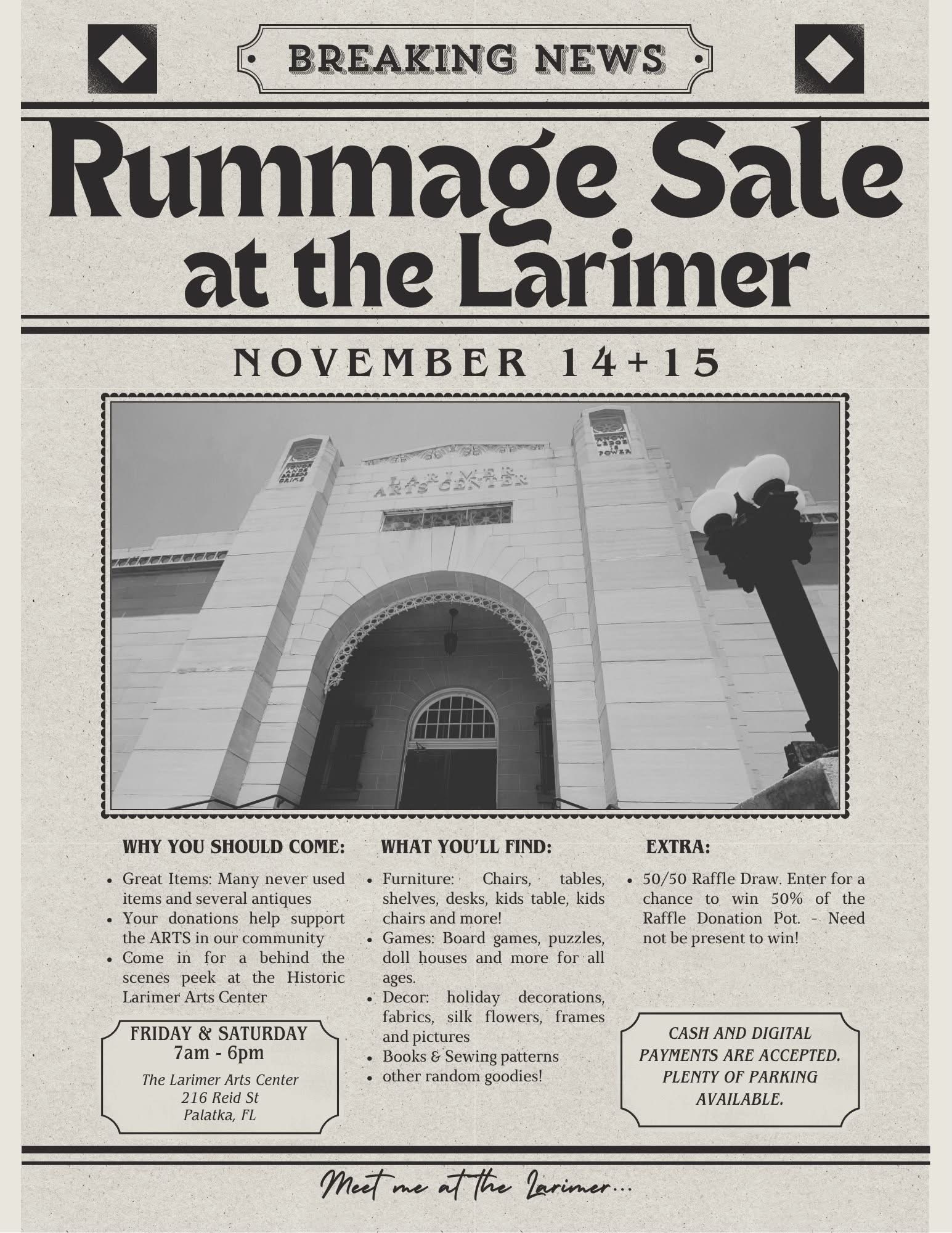 Rummage Sale at the Larimer – Visit Palatka