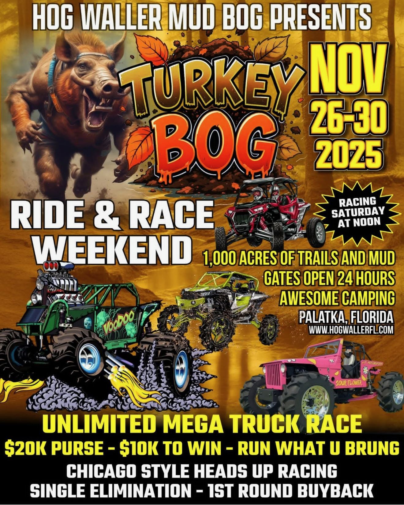Hog Waller Mud Bog Presents Turkey Bog! – Visit Palatka